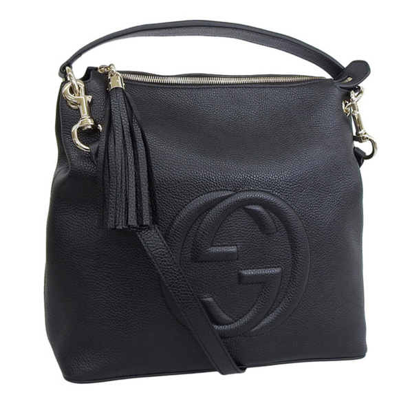 Gucci | Bags | Gucci Outlet Leather Shoulder Bag Black | Poshmark
